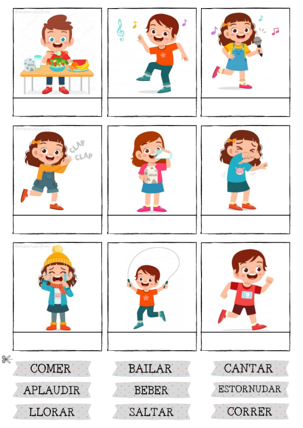 Tarjetas de acciones - Materialesfono