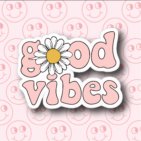 Good vibes en rosa - Tienda de Stickers