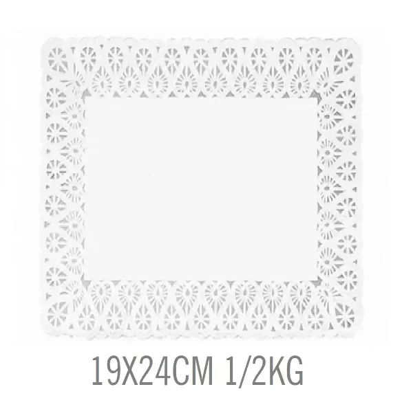 BANDEJA CON BLONDA RECTANGULAR 19X24CM 1/2KG X1 - Mirian dulce golosinas