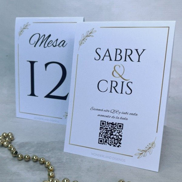 12 Numeros de Mesa - Wonderland Diseños