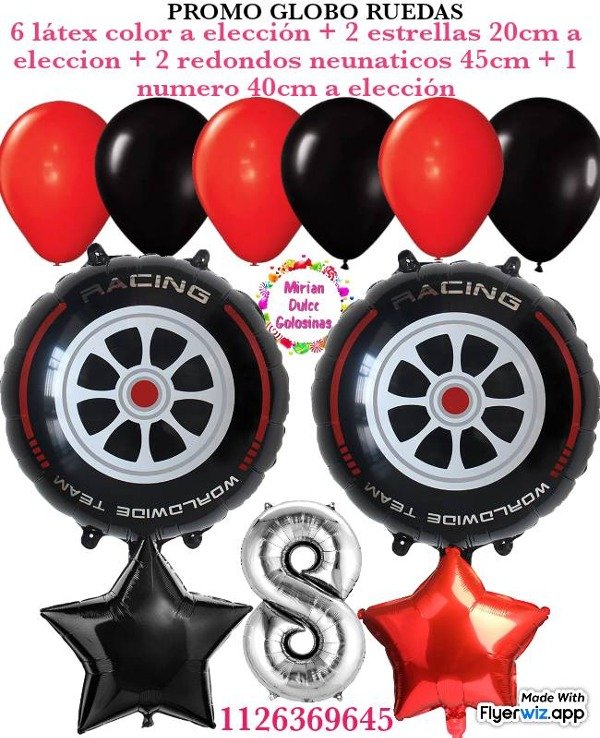 Promo globo de carreras rueda neumáticos - Mirian dulce golosinas