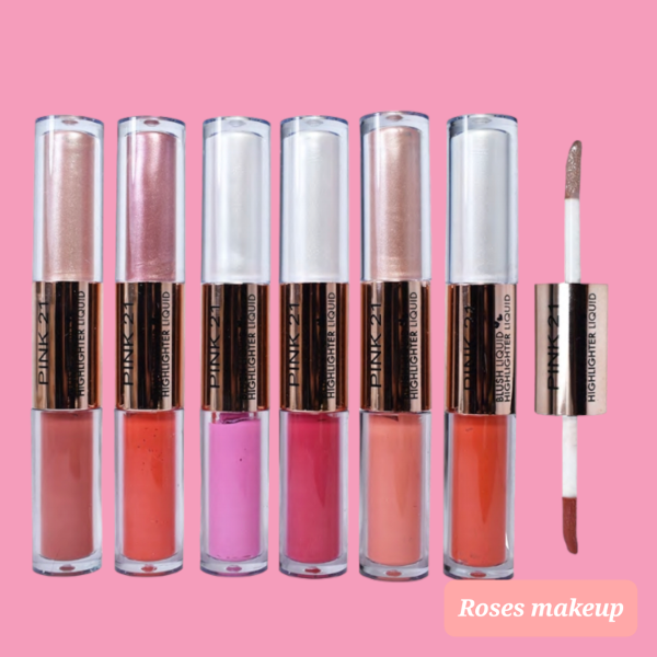 Blush + highlighter líquido Pink 21 - Roses store