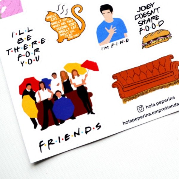 Plancha de stickers Friends - Hola Peperina