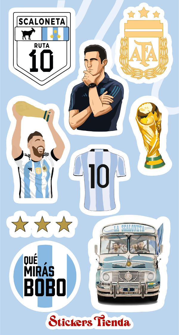 Plancha celu Scaloneta campeones - Tienda de Stickers