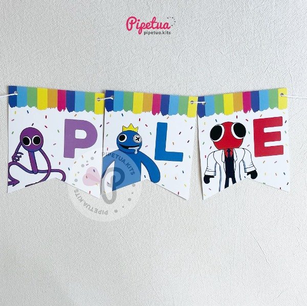 Banderín Rainbow Friends Pipetua Kits