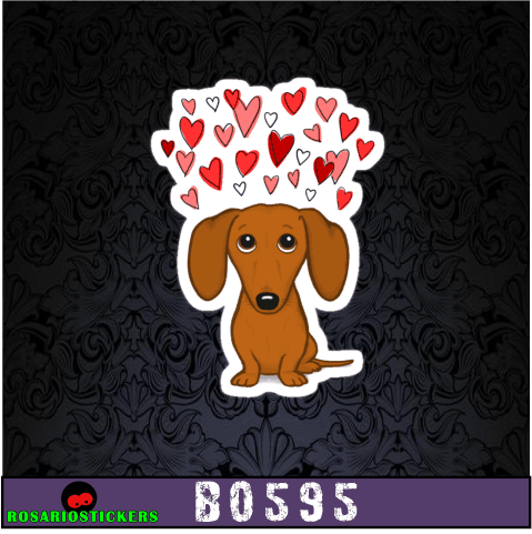B0595 - Perrito salchichas corazones - RosarioStickers