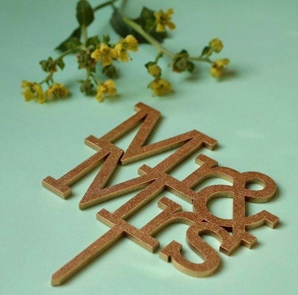 Cake Topper Mr Mrs Madera - Bonete