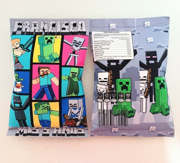 CHIP BAG MINECRAFT - Mirian dulce golosinas