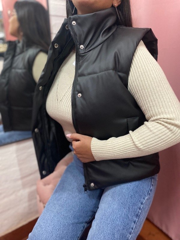 Chaleco engomado negro - Sol Luna Denim