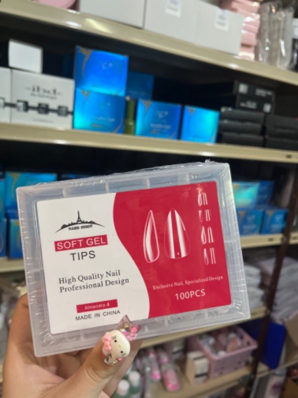 Tips para soft gel paris night medida única x100 alemndra - Nailsroommg