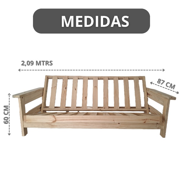 Futon 3 cuerpos - La Fabrica de Muebles