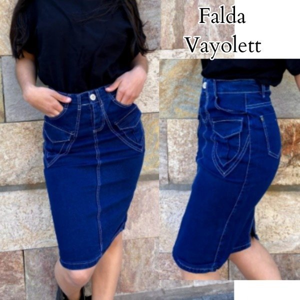 Polleras de jeans - Azul Clarito