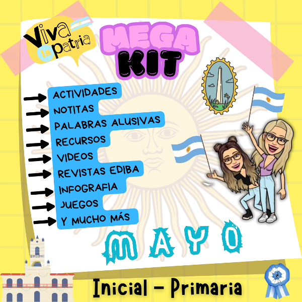 MEGA KIT DE MAYO. Inicial y Primaria - Andamos Creando