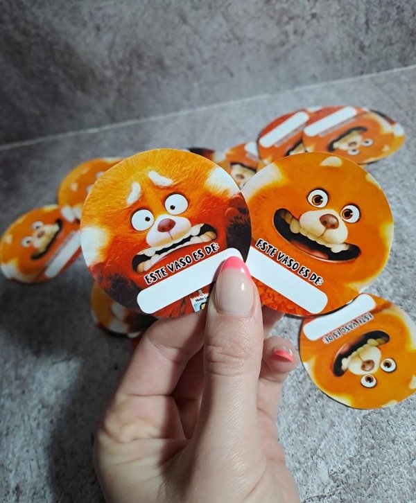 Stickers 8x6 cm para vasos x 15 unidades - ag Diseño Gráfico