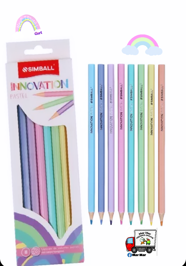 Colores pastel simball x8 (mayor) - marmar-tienda