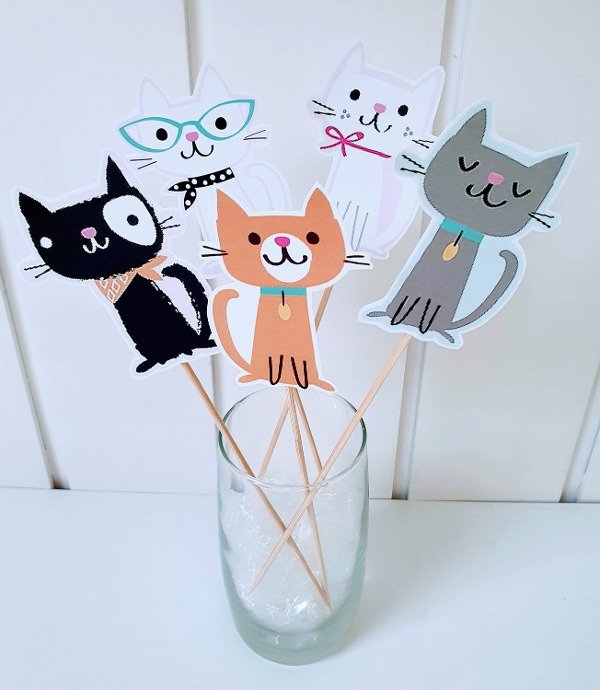 Gatitos Adorno Para Torta - Cake Topper - Mi Tienda Feliz