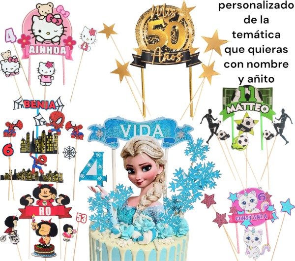 Topper para torta personalizado - Mirian dulce golosinas