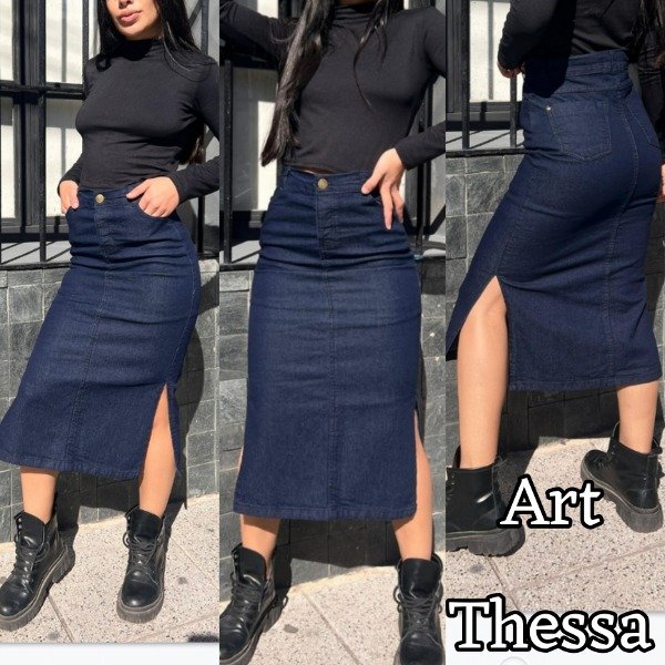 Polleras de jeans - Azul Clarito