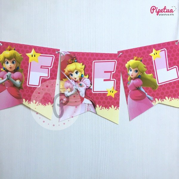 Banderín Princesa Peach - Pipetua Kits