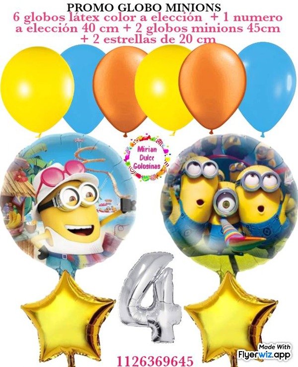Promo globos minions - Mirian dulce golosinas