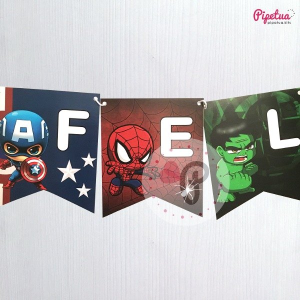 Banderín Superhéroes - Pipetua Kits