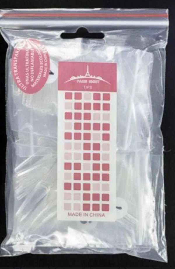 Tips Soft Gel Paris Night (bolsa)Coffin Transparente x500 Unidades ...