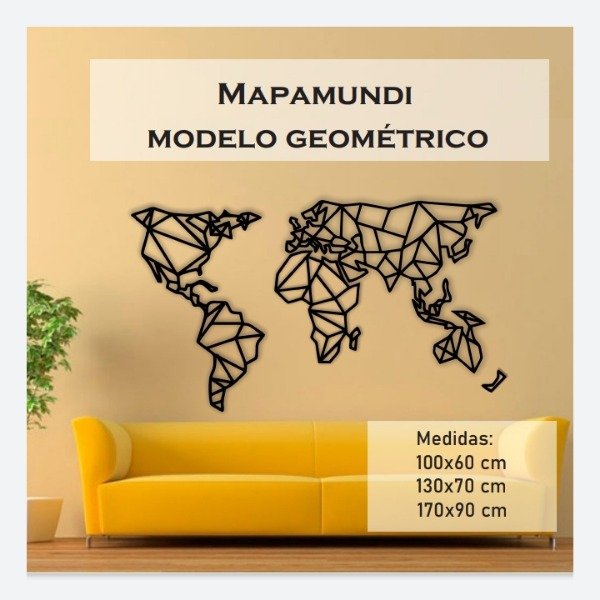 Mapamundi Modelo Geométrico 1 - Quiero Deco Rosario