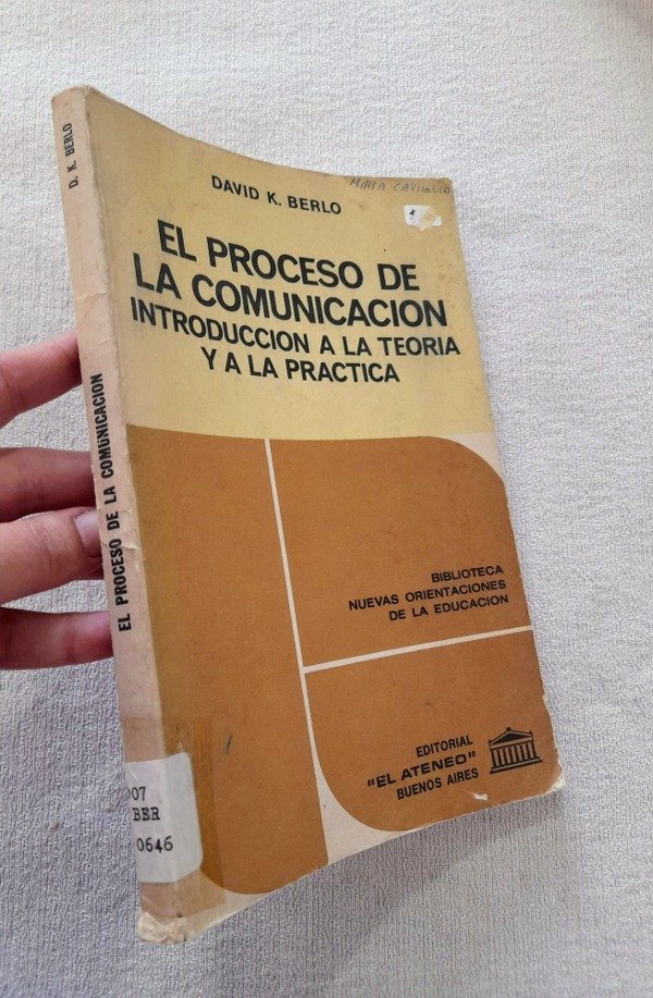 El Proceso De La Comunicación - David Berlo - El Ateneo - Libros Usados ...