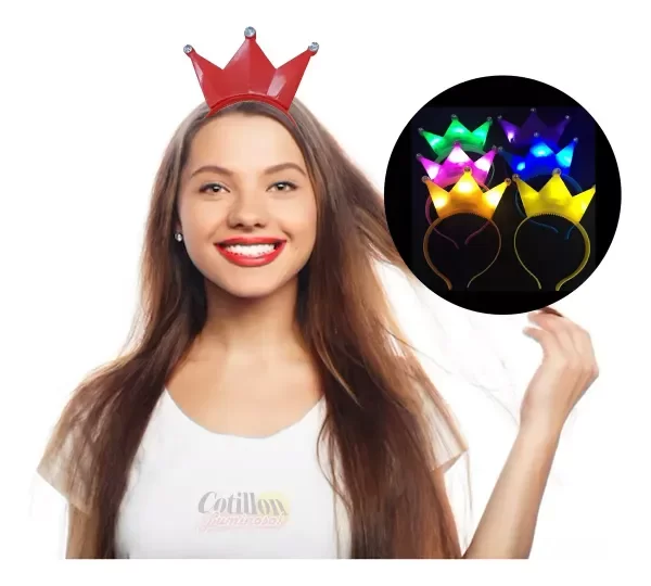 10 Vinchas Corona Led - Rey-reina - Cotillon Luminoso - Cotillon Luminoso