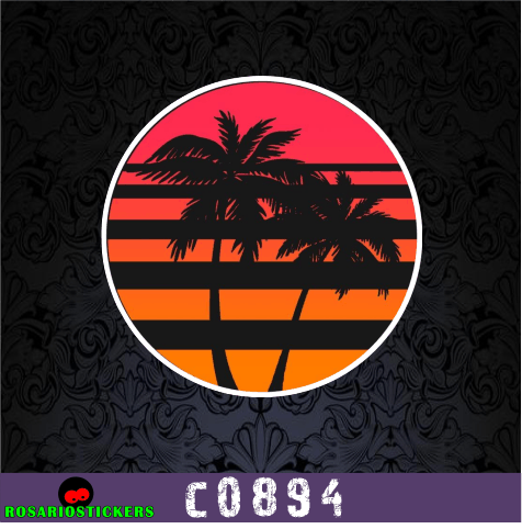 C0894 - Paisaje palmeras - RosarioStickers