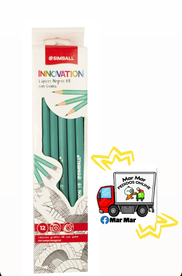 Lápiz negro simball x12 (mayor) - marmar-tienda