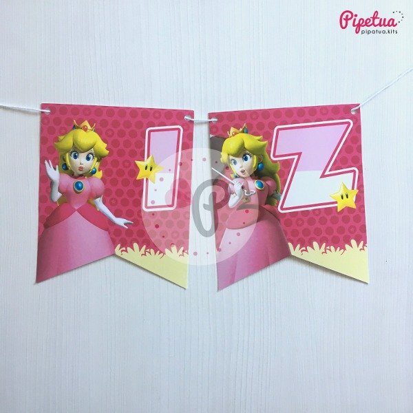 Banderín Princesa Peach - Pipetua Kits