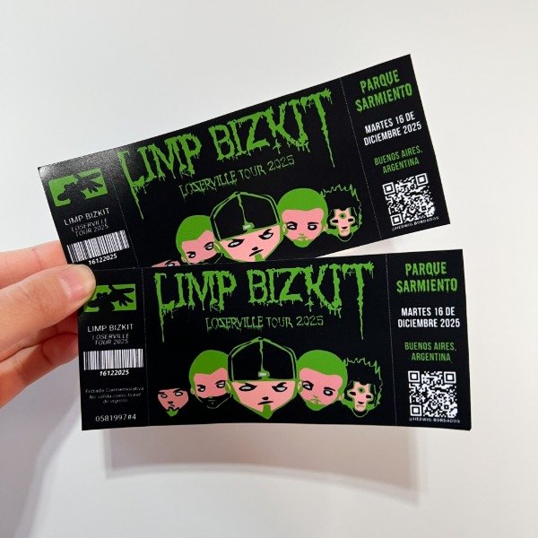 Entradas de recuerdo 14x6 - LIMP BIZKIT Loserville 2025 - hedwigbordados