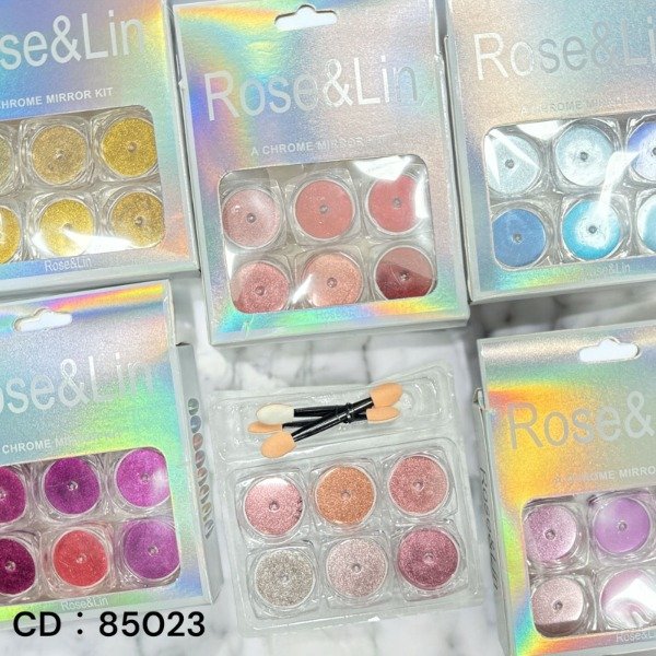 polvo cromado x6 rose y lin distintos colores - Uñasluly