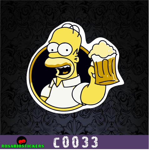 C0033 - Homero cerveza Los Simpsons - RosarioStickers