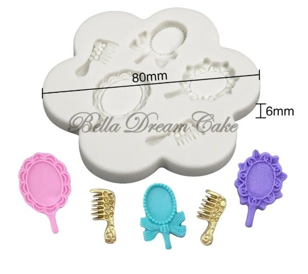 MOLDE ESPEJOS Y PEINE - ELEMENTOS DULCES