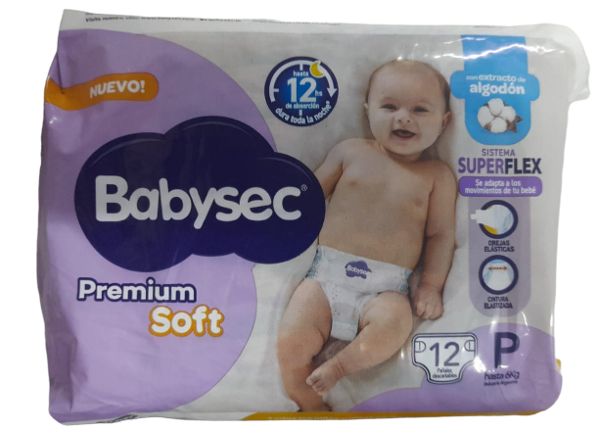 Babysec premium soft regular pequeño x 12 - PAÑALERA CARRUSEL
