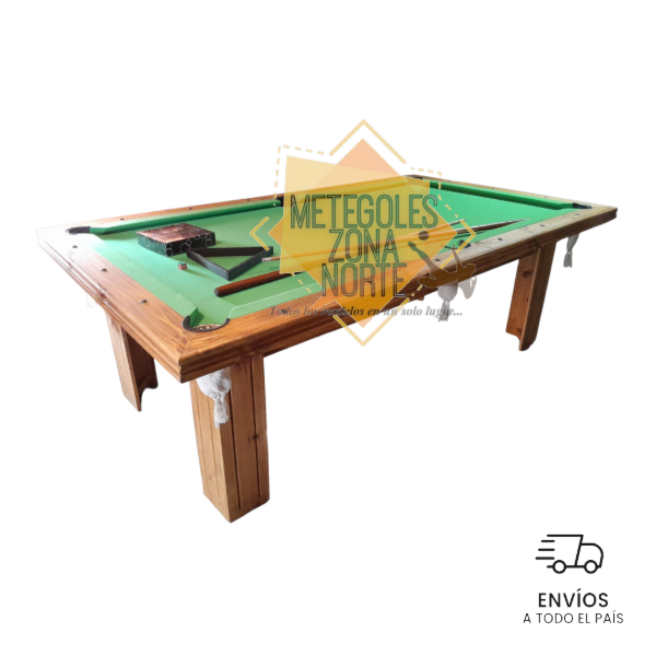 Mesa de Pool profesional, paño verde - METEGOLES ZONA NORTE