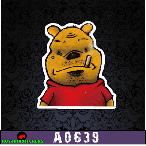 A0639 - Winnie Pooh oso fumando - RosarioStickers