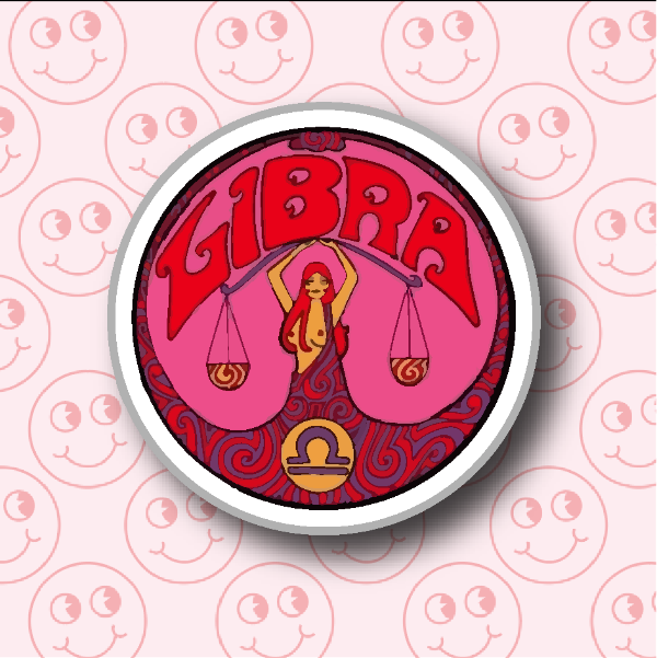 ilustración circular LIBRA - Tienda de Stickers