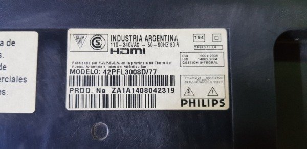 Botonera y Sensor IR Philips 42PFL3008D - 715G5772-R01-000-00AS Garantia - CipoMax La Casa del TV