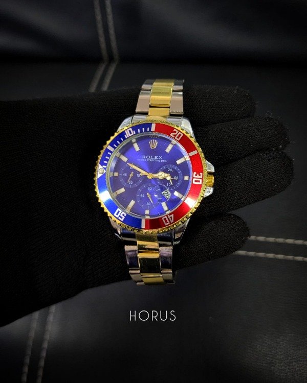 Rolex Submariner Rojo, Azul y Dorado - Horus Exclusive