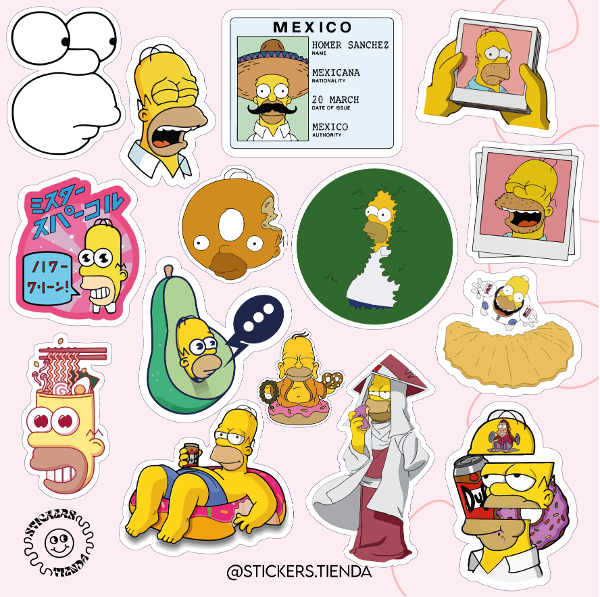 Plancha mediana Homero - Tienda de Stickers