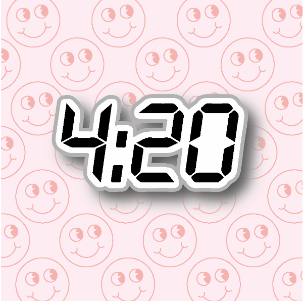 4:20 reloj digital - Tienda de Stickers