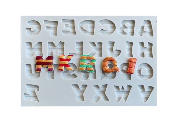 molde abecedario letra rayadas (M) - Bazar De Jua