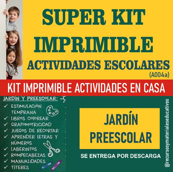 Superpack Actividades Escolares JARDÍN PREESCOLAR - Emprendedora Digital