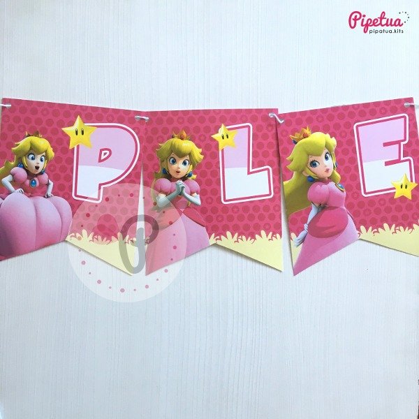 Banderín Princesa Peach - Pipetua Kits