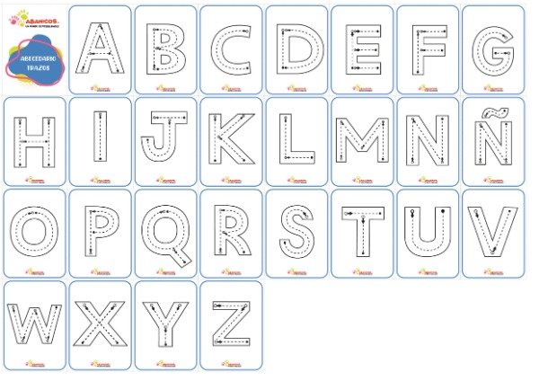 SET DE ABECEDARIO TRAZOS - 30 TARJETAS - ABANICOS