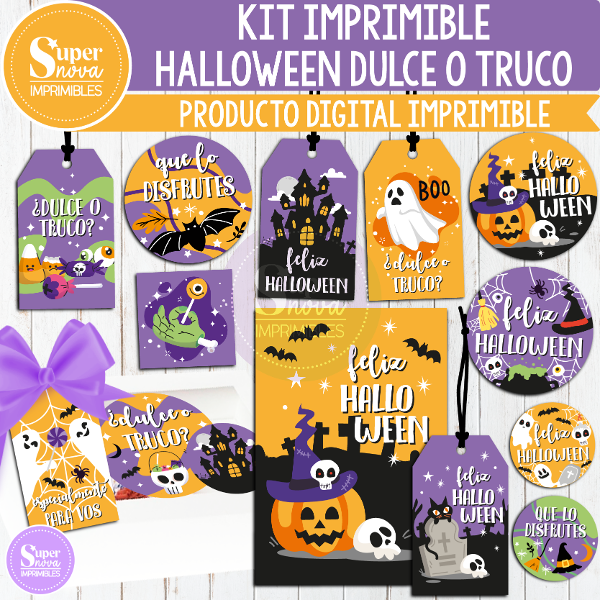 KIT IMPRIMIBLE HALLOWEEN DULCE O TRUCO - Supernova Imprimibles