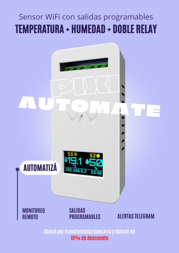 Sensor Temperatura/humedad Higrometro Wifi Con Doble Relay - Wisee IOT ...